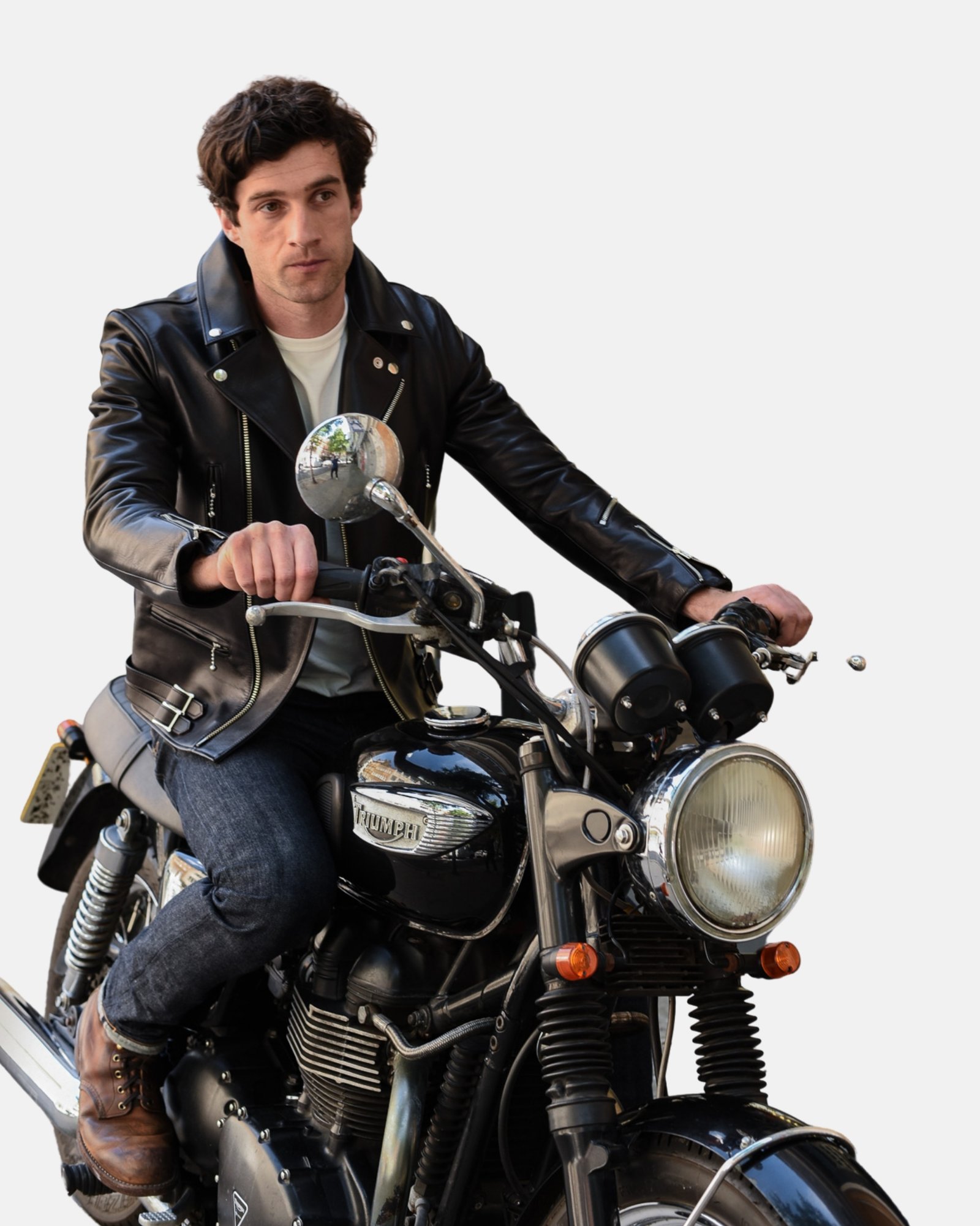 Winter Black Rebel Rider Leather Jacket For Men - Leather Moto