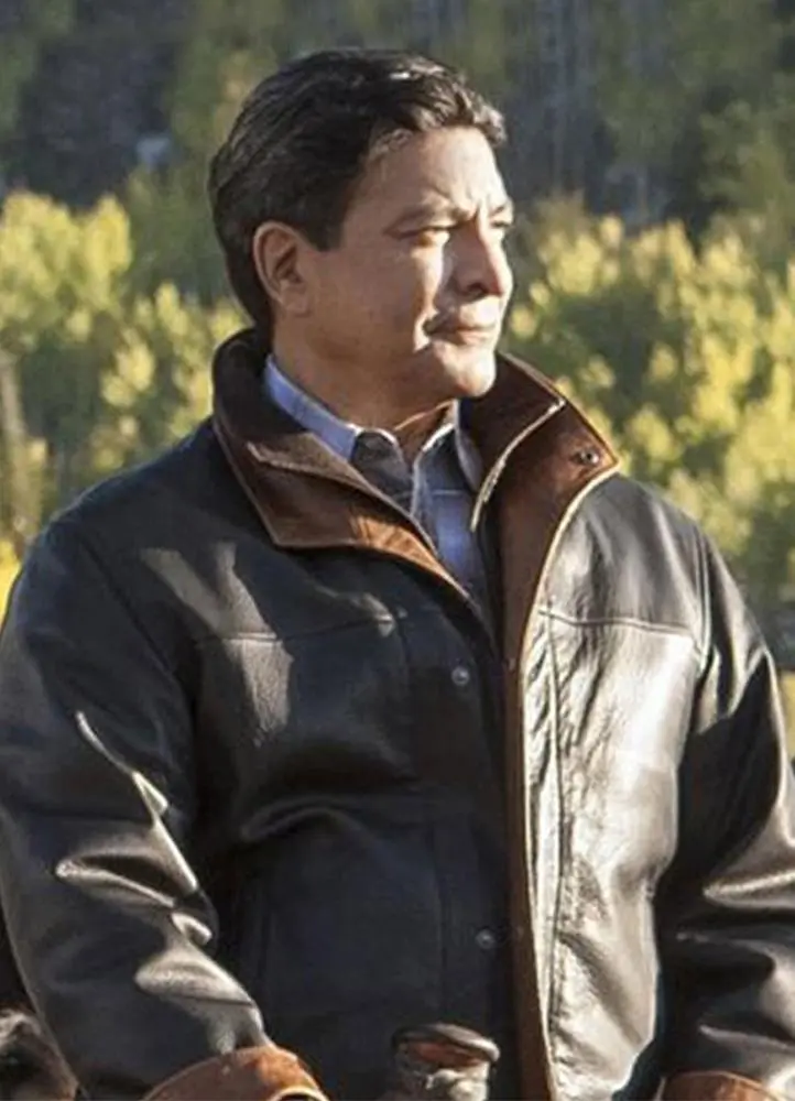 Thomas Rainwater Leather Jacket Yellowstone S2