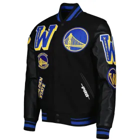 Golden State Warriors Full Leather Blue Varsity Jacket
