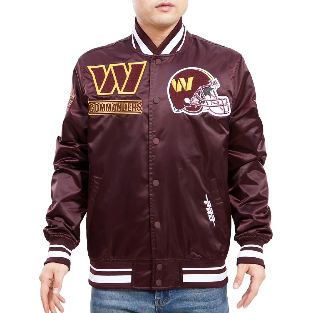 Washington Commanders Full-Snap Satin Jacket in Wine Mashup